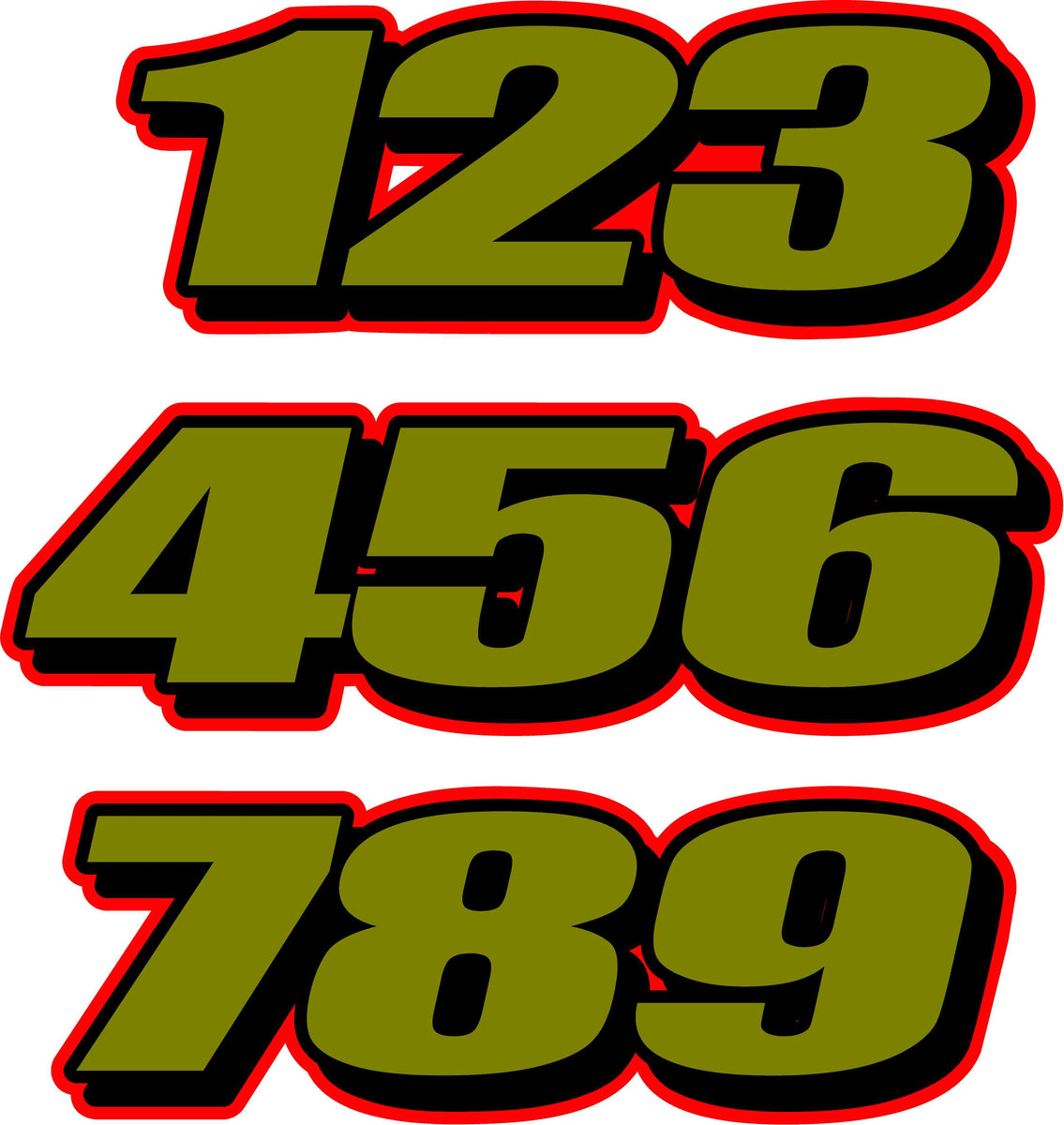 Race Number Digit Decal Sticker Motorcycle Numberplate Vinyl – choicecycle