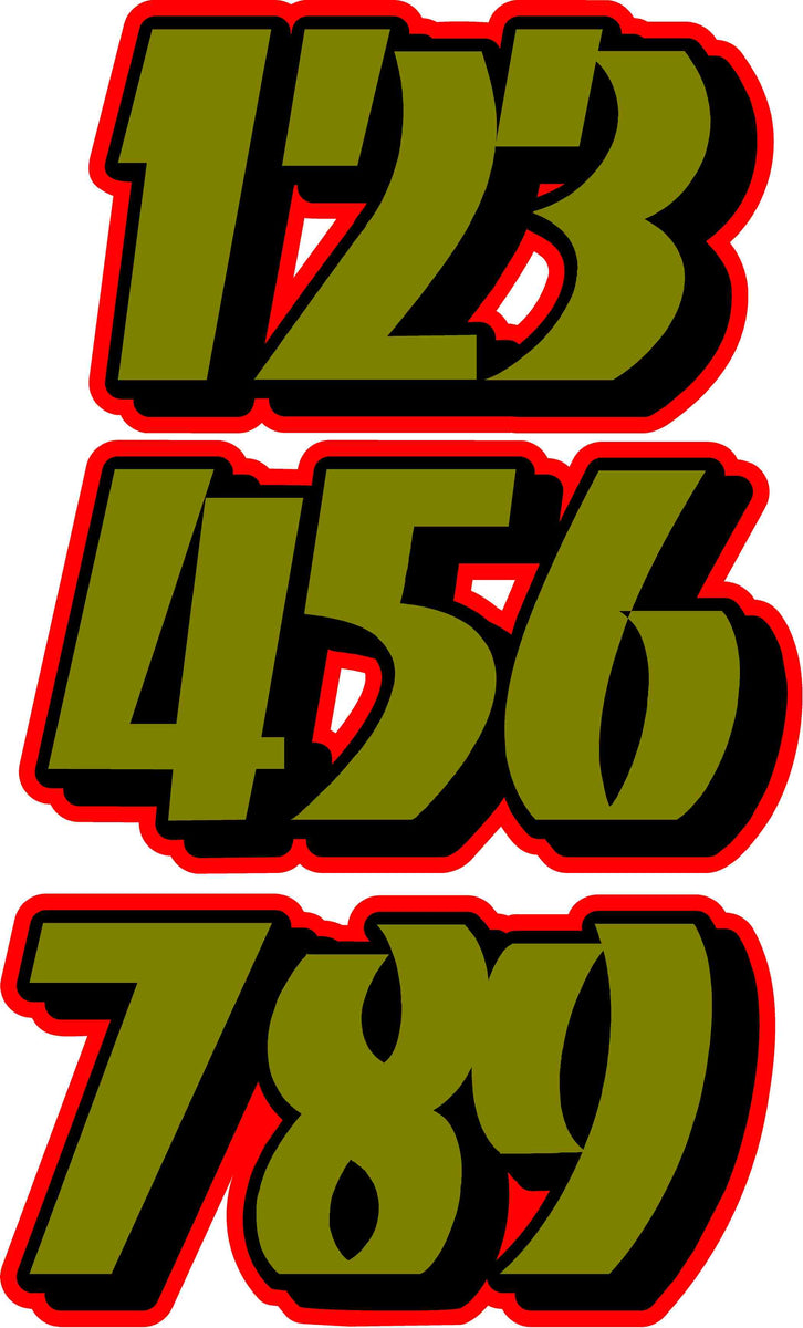 Race Number Digit Decal Sticker Motorcycle Numberplate Vinyl – choicecycle