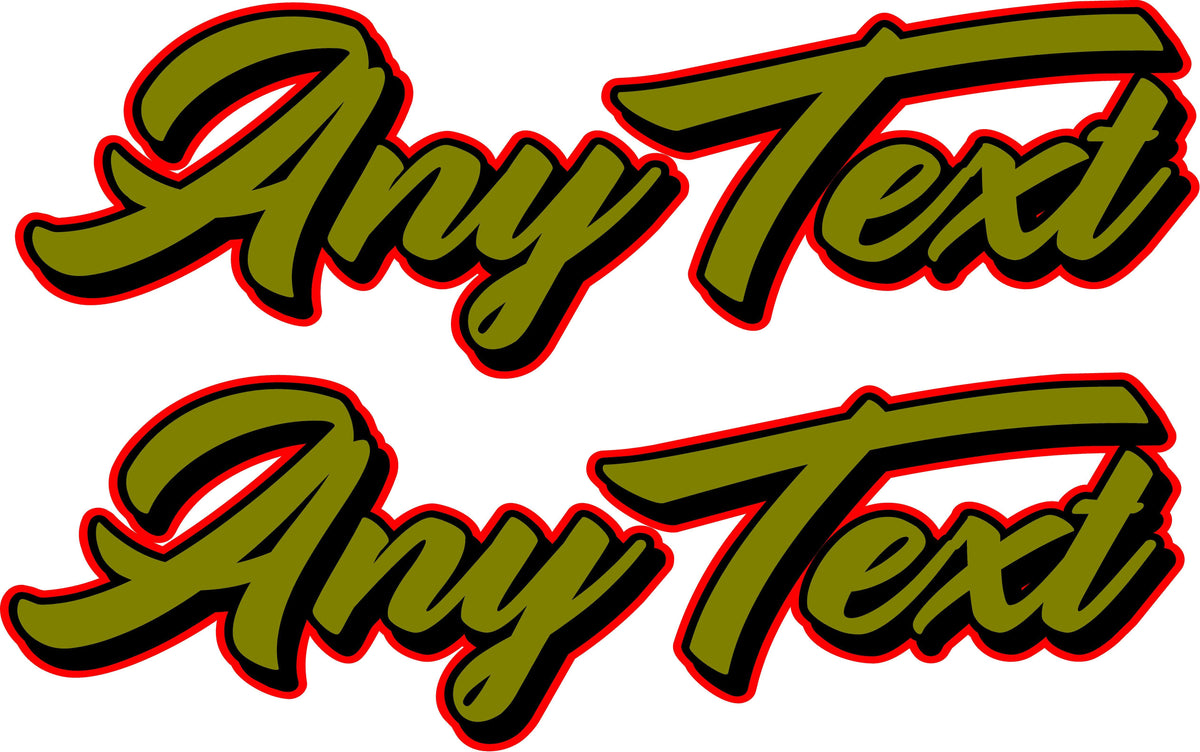 Set of Personalized Helmet Decals: Script Style (custom colors ...